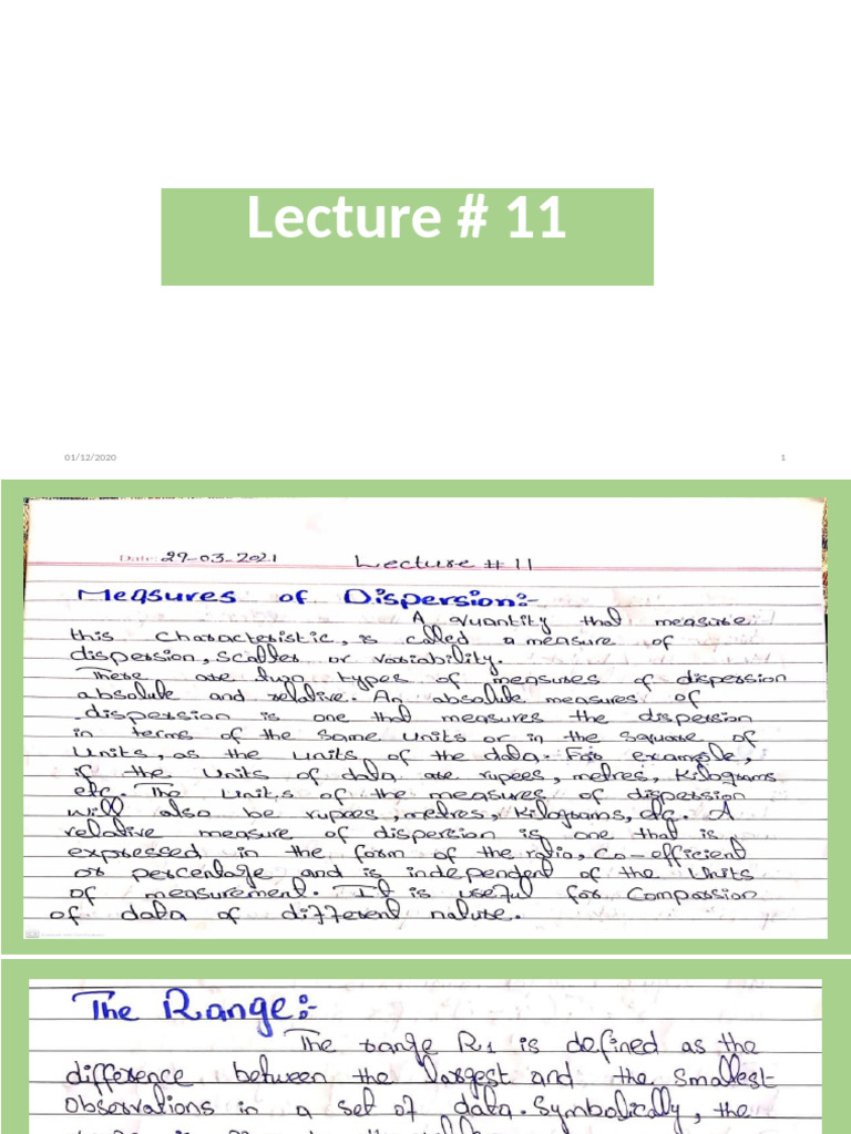 Probability and Statistics Lecture # 11 Slides | PDF