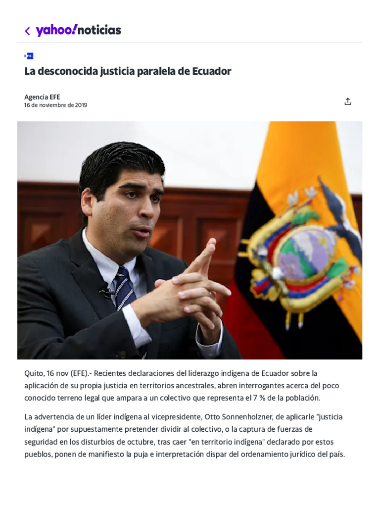 Pacari, N. (2019). La desconocida justicia paralela de Ecuador | PDF ...