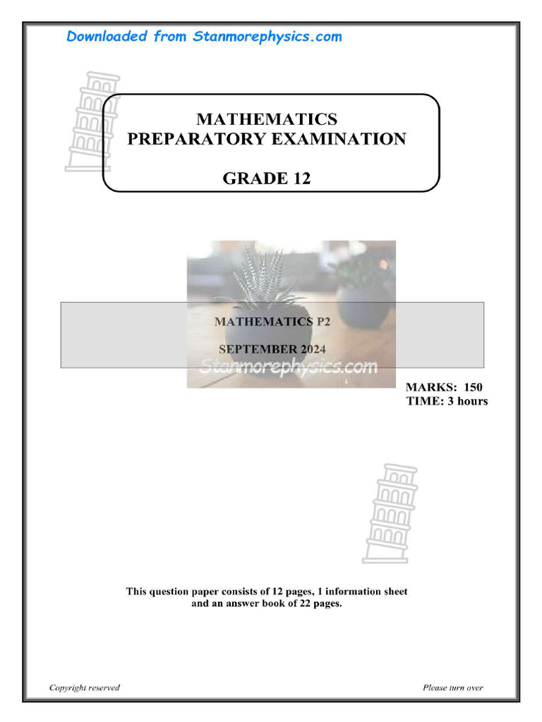 WC Maths Grade 12 September 2024 P2 and Memo | PDF