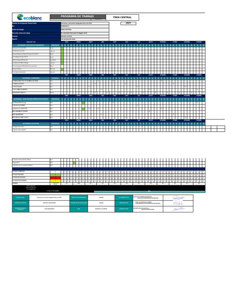 PROGRAMA SST. TREN CENTRAL Actualizado | PDF