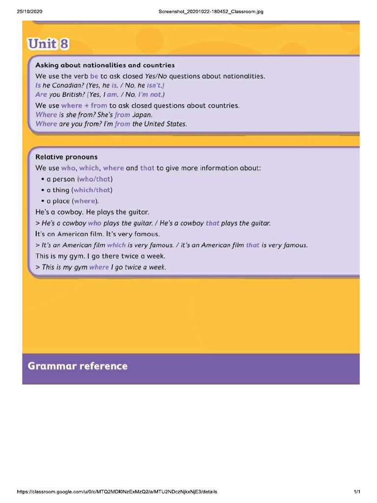 Ingles Grammar 1 | PDF