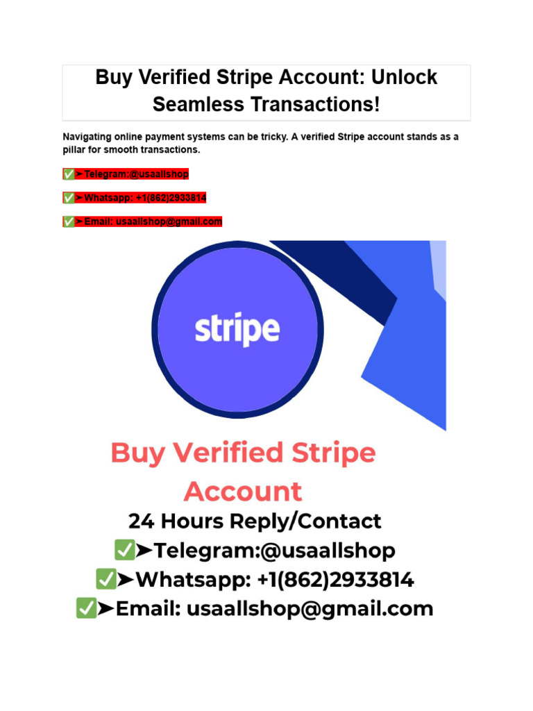 Buy Verified Stripe Account for Smooth Payments | PDF | Fee | E Commerce