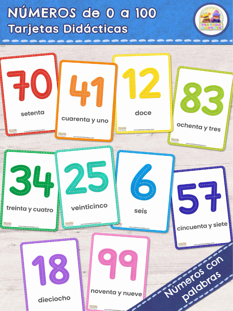 TTM NUMEROS 0-100 Numeros Con Palabras | PDF