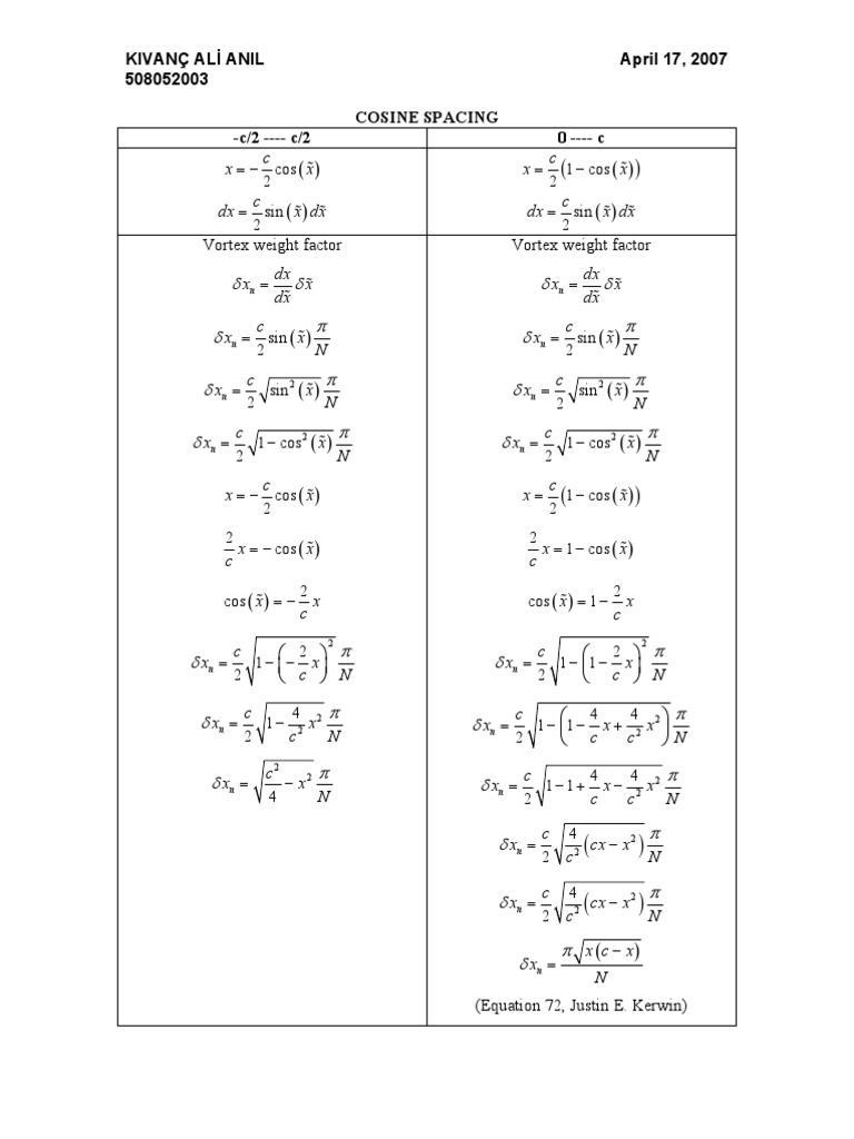 Cosine Spacing | PDF | Angle | Mathematical Objects