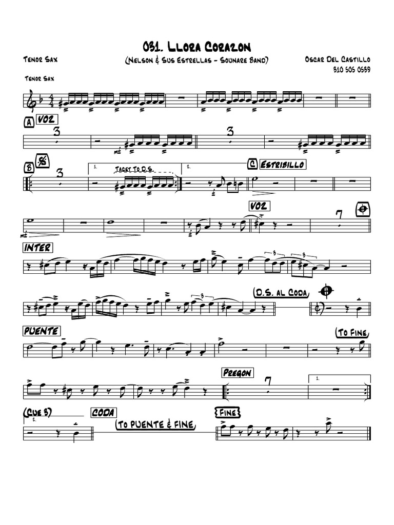 Llora Corazon - SxTenor | PDF