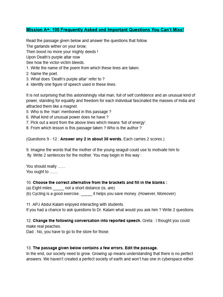 Hssliv Enlish A Plus - Notes Rabeeh | PDF | Emergency Management ...