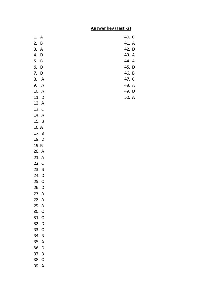 Day-2 (Answer Key) - 1 | PDF