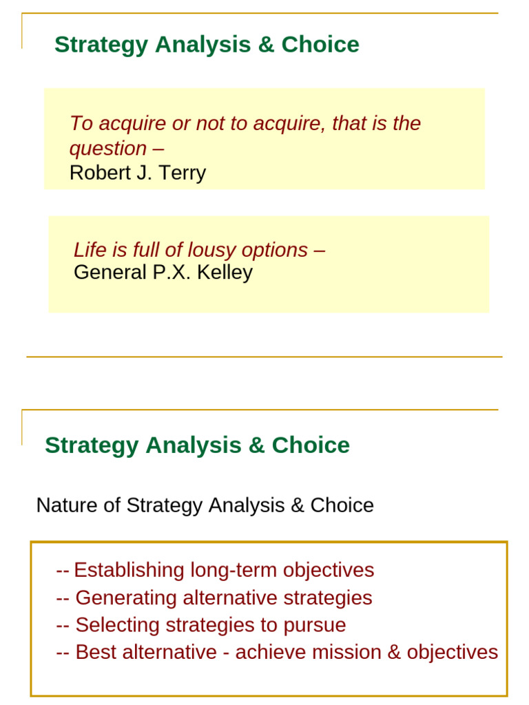 UNIT - 4 Strategy Analysis & Choice | PDF | Swot Analysis | Matrix (Mathematics)