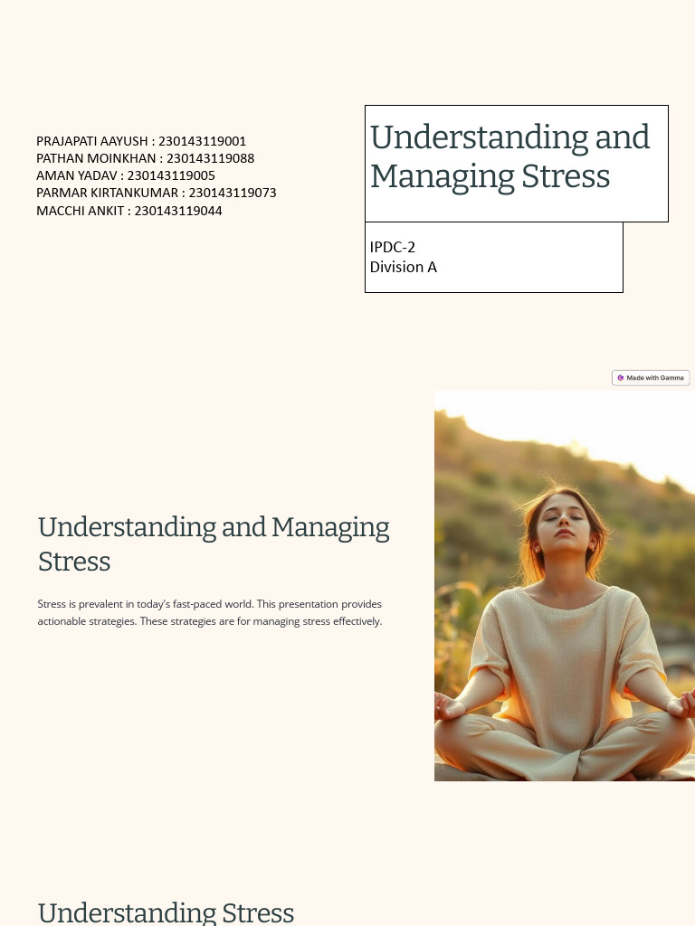 Understanding-and-Managing-Stress PPT Ipdc-1 - Compressed | PDF | Stress (Biology) | Stress ...