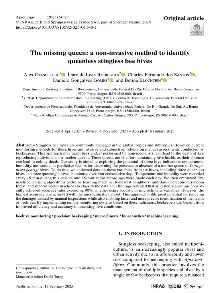 Otesbelgue, Alex, Et Al. "The Missing Queen: A Non-Invasive Method To ...