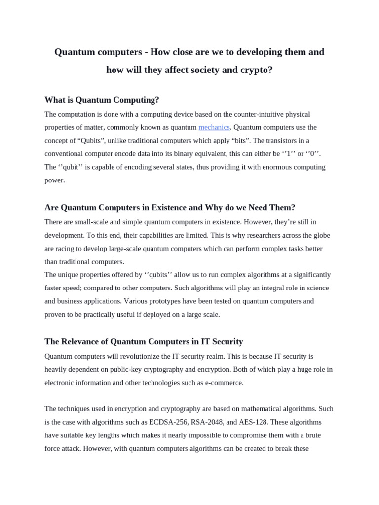 Quantum Computers Edited | PDF | Quantum Computing | Cryptography