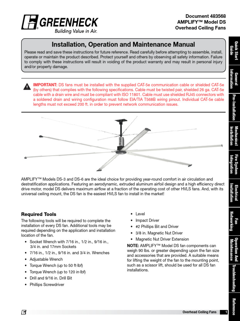 GREENHECK - Manual Ventilador | PDF | Screw | Electrical Connector