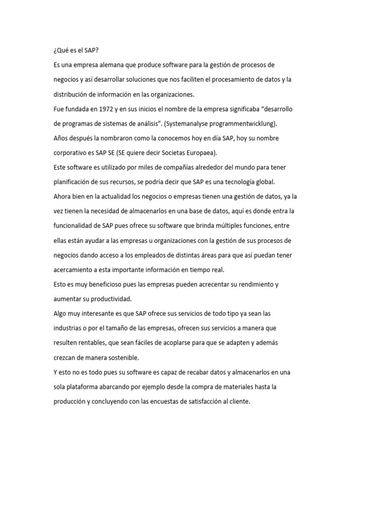 Bre de La Empresa Significaba "Desarrollo de Programas de Sistemas de ...