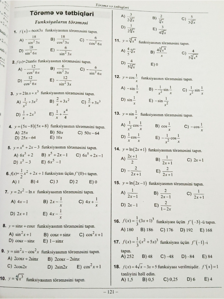 Törəmə 25 Sual Izahı Kübra Hüseynova ?? | PDF