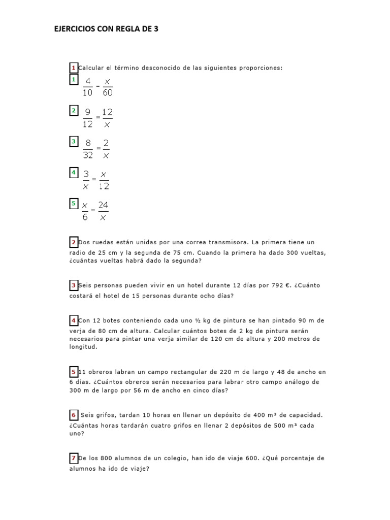 Regla de 3 | PDF