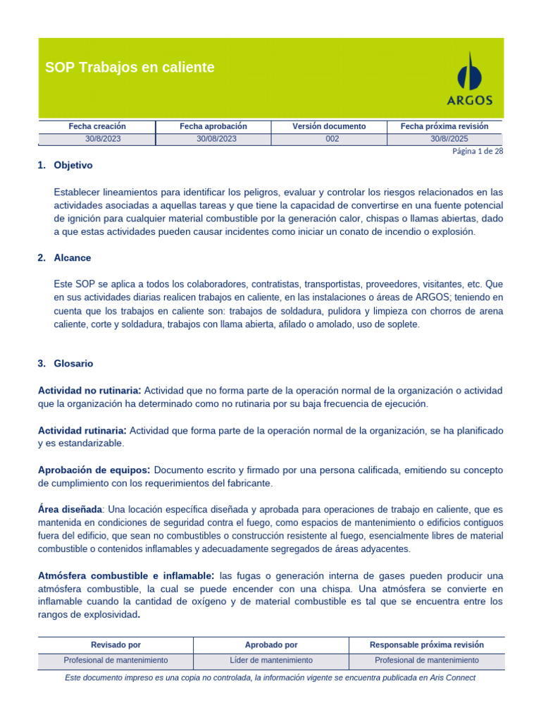 SOP Trabajos en Caliente V2 | PDF | Soldadura | Construcción
