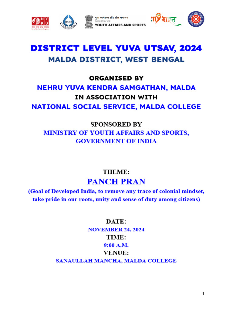 Yuva Utsav - Malda College | PDF