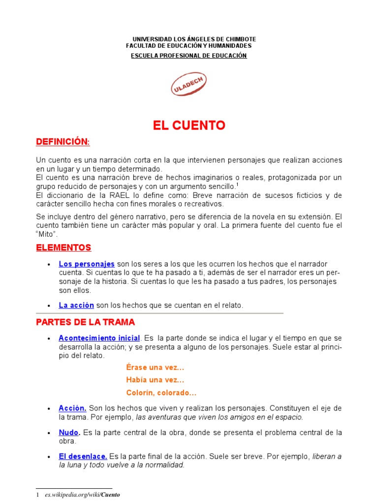 El Cuento | PDF | Cuentos | Trama (narrativa)