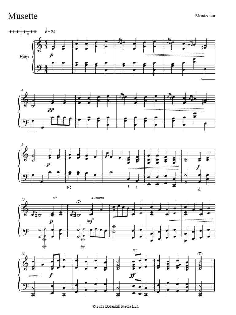 Musette, Arranged For Harp | PDF