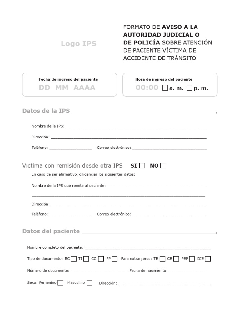 Formato de Aviso A La Autoridad Judicial o de Policia | PDF | Policía