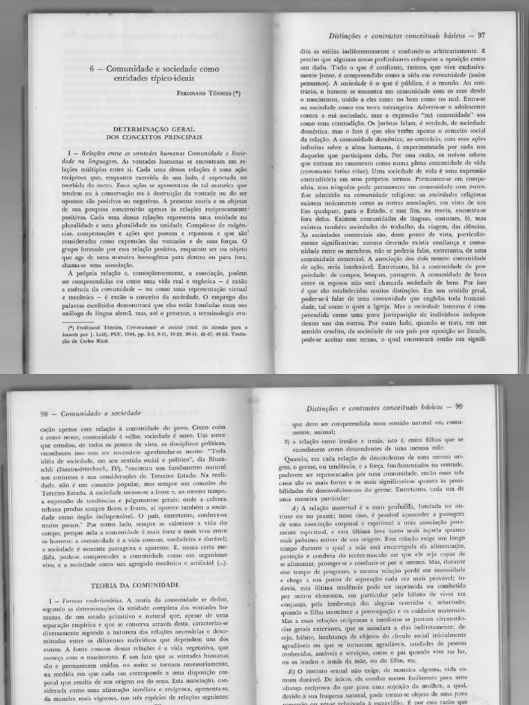 TONNIES ComunidadesTipico Ideais | PDF