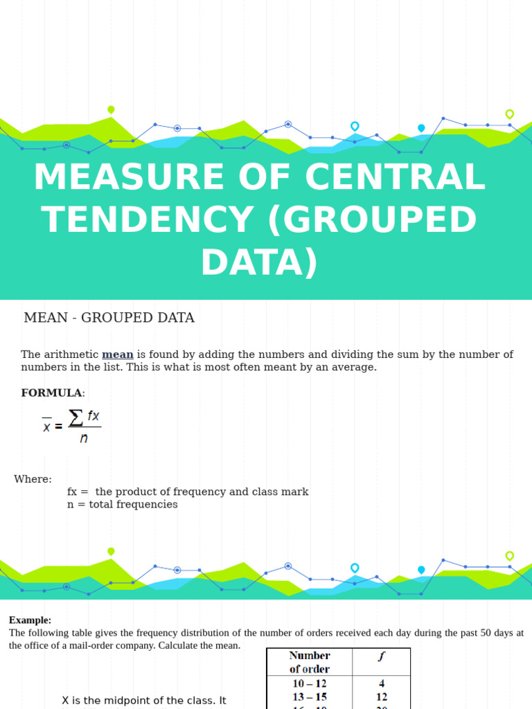 Central Tendency in Grouped Data | PDF | Arithmetic Mean | Median
