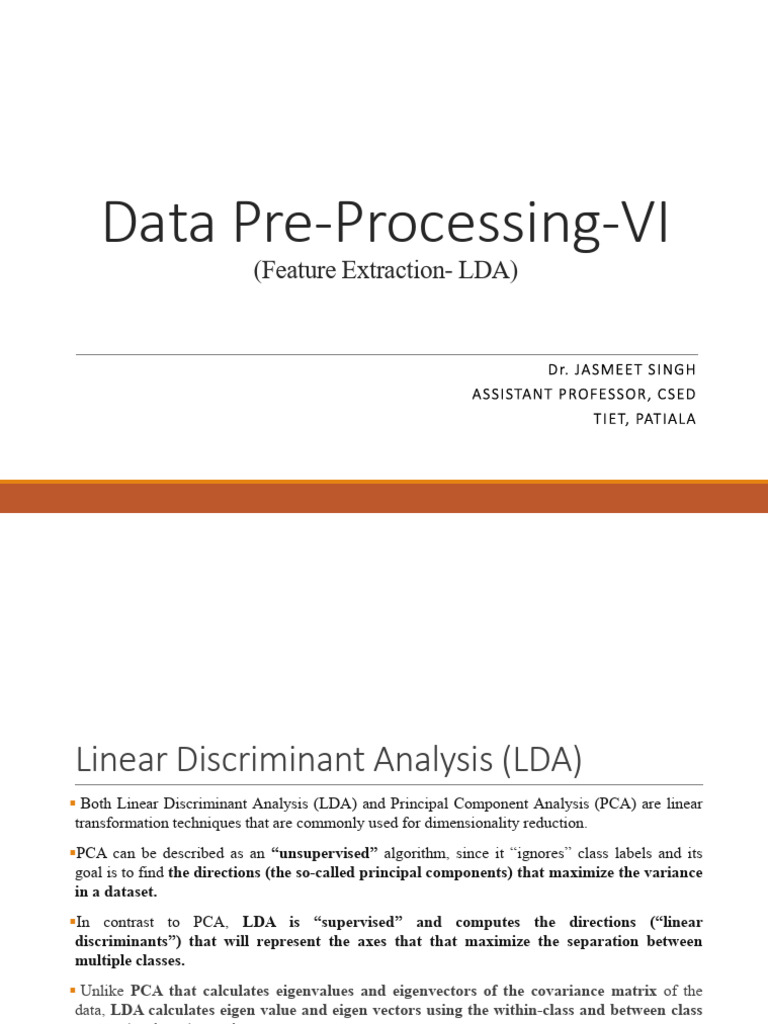 LDA for Feature Extraction Explained | PDF | Eigenvalues And ...