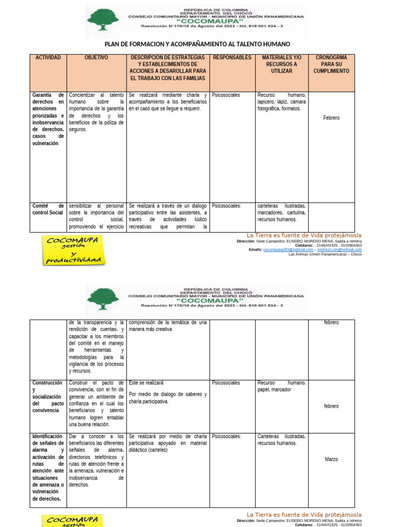 Plan Formacion Talento Humano | PDF