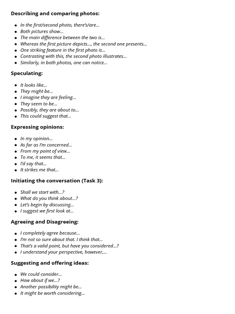 Describing and Comparing Photos | PDF