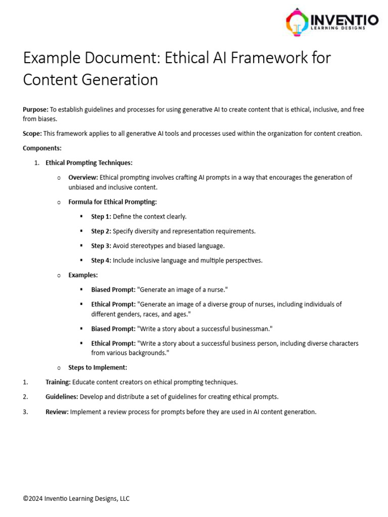 Example Document - Ethical AI Framework For Content Generation | PDF ...