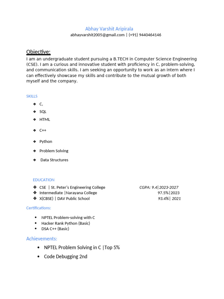 Abhi_Resume extra | PDF