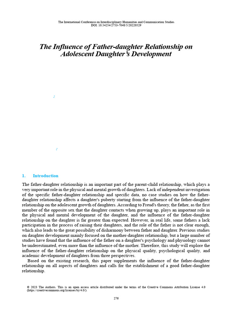Father-Daughter Relationship Impact on Daughters | PDF | Gender Studies ...