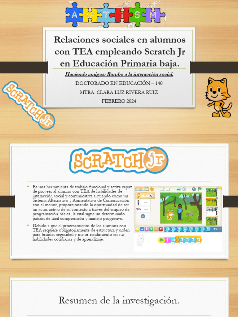Relaciones Sociales en Alumnos Con TEA Empleando Scratch JR en Educ. Primaria Baja | PDF ...