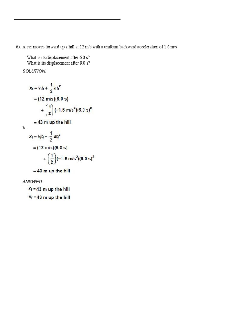 Constant Acceleration Motion Problems | PDF | Acceleration | Speed