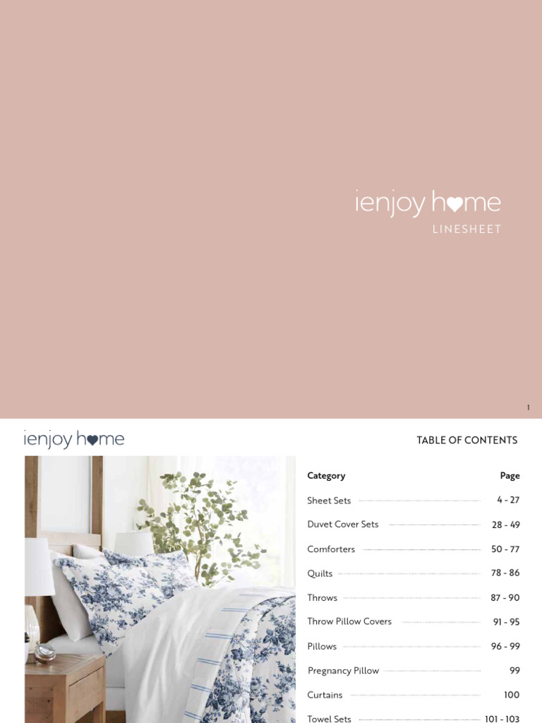 Comprehensive Bedding Product Line Sheet | PDF | Bedding | Quilt