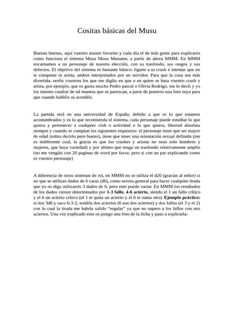 Cositas Básicas Del Musu | PDF