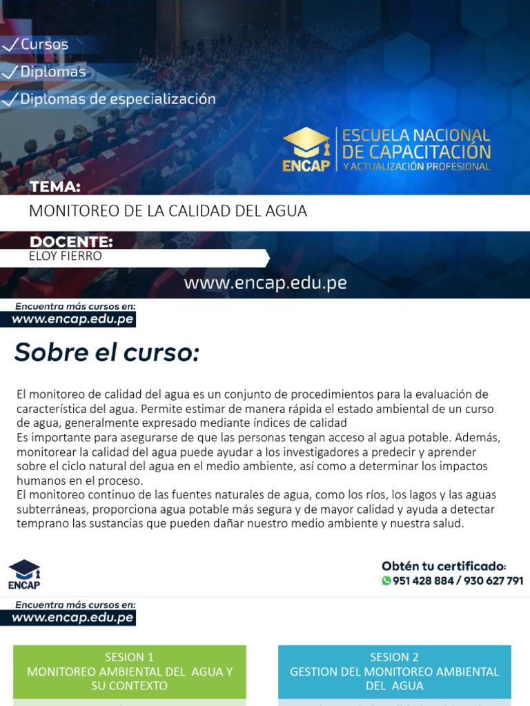 MONITOREO DE LA CALIDAD DEL AGUA SESION 1 | PDF | Agua | Entorno natural