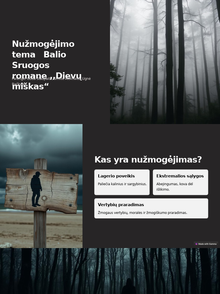 Nužmogėjimo Tema Balio Sruogos Romane Dievų Miškas | PDF