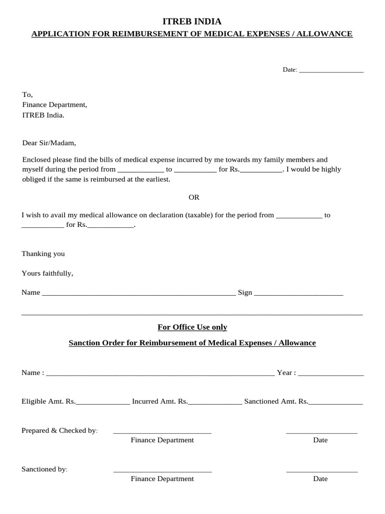 Medical Reimbursement Application Form | PDF