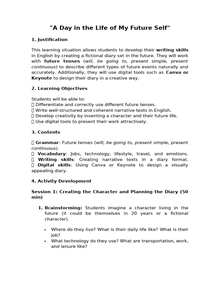 A Fictional Character Diary | PDF | Cognition | Human Communication