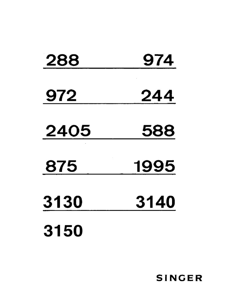 Manual de Instrucciones de La Maquina de Coser Singer 288 Facilita | PDF