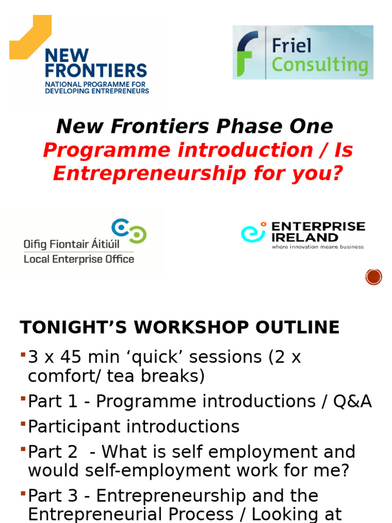 Intro To NF and Exploring Self Employment | PDF | Entrepreneurship