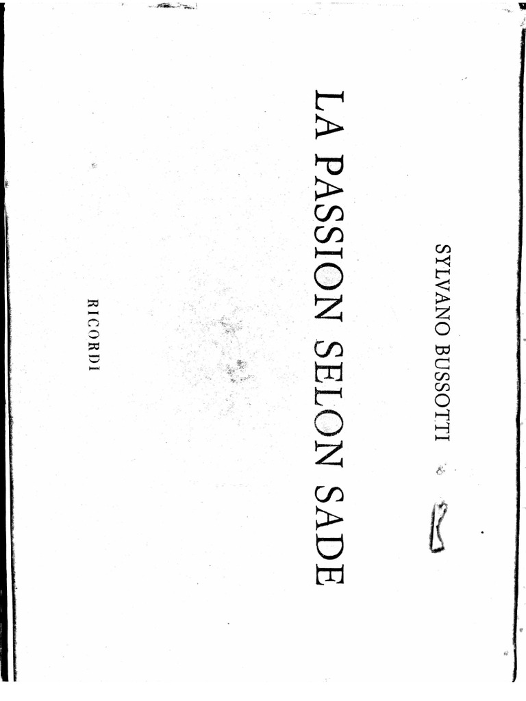 la passion selon sade | PDF