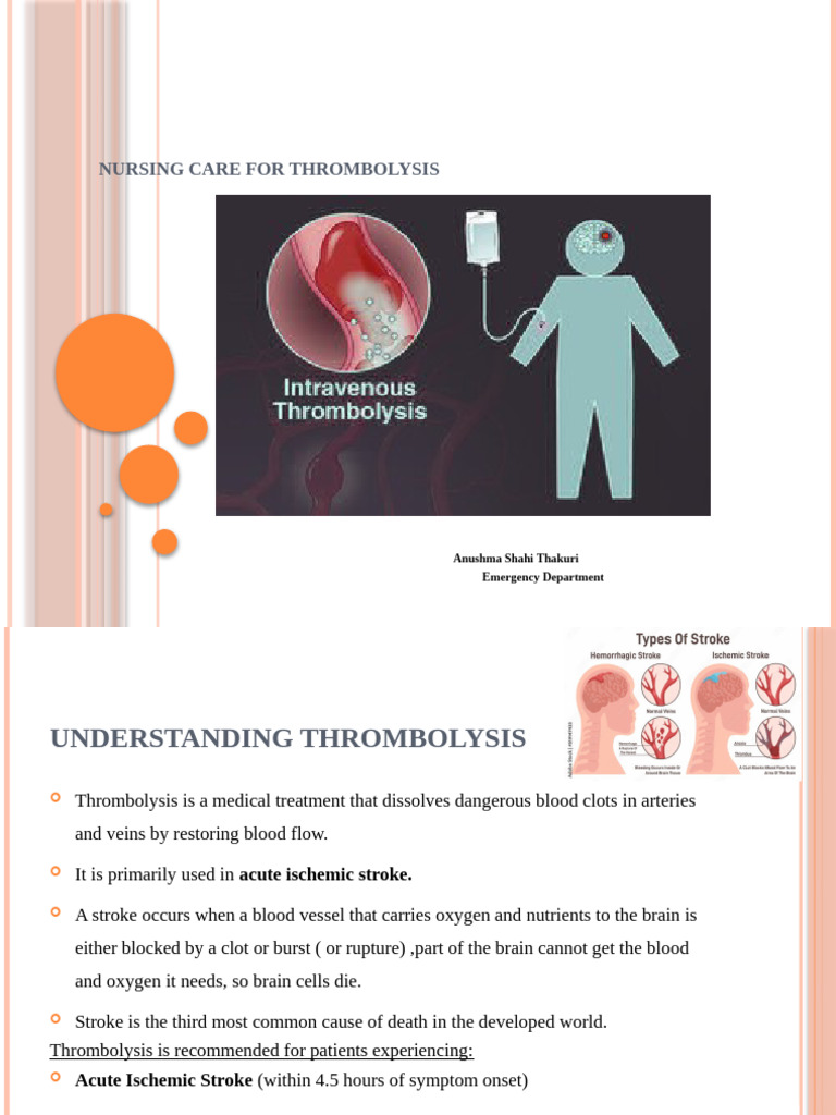 Thrombolysis Protocol | PDF | Stroke | Intravenous Therapy