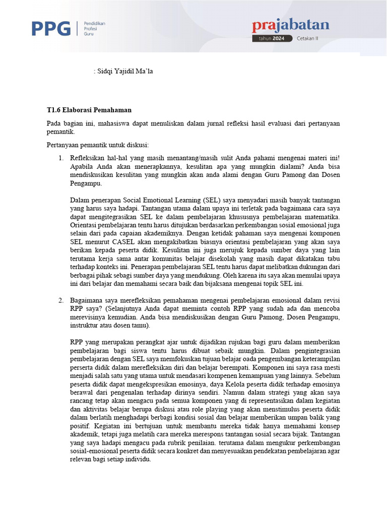 T1.6 Elaborasi Pemahaman PSE | PDF