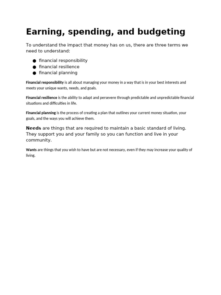 Financial Literacy Notes | PDF