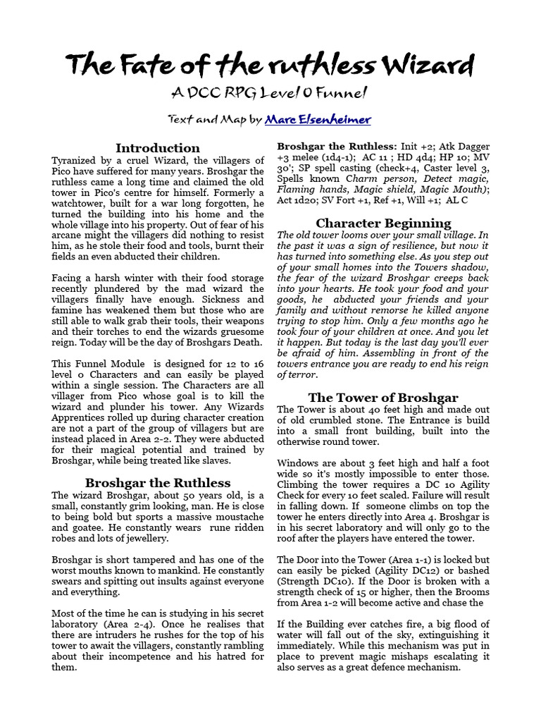 DCC - Fate of The Ruthless Wizard | PDF