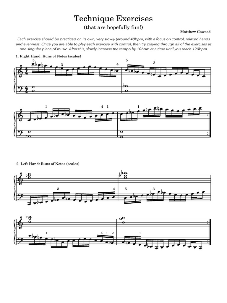 Fun Technique Exercises for Musicians | PDF | Hand
