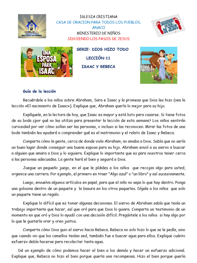 Isaac y Rebeca | PDF | Abrahán | Oración