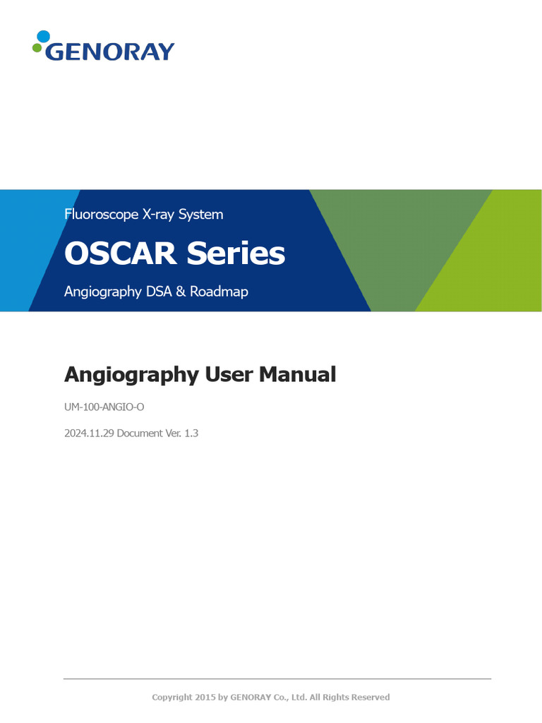 [OSCAR Series] ANGIOGRAPHY USER MANUAL ENG REV 1.3 | PDF | Angiography ...